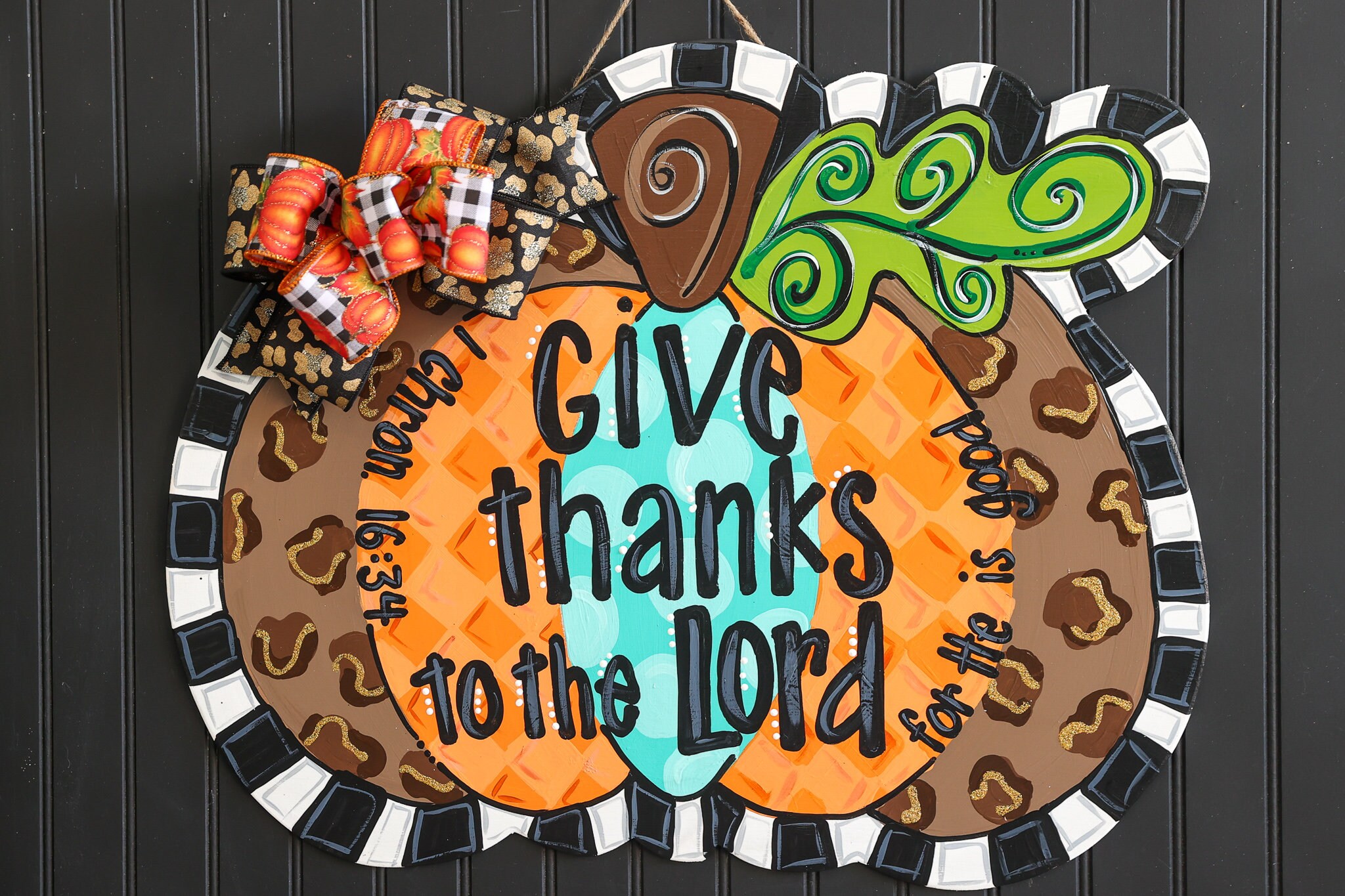 Pumpkin Door Hanger Thanksgiving door hanger autumn door | Etsy