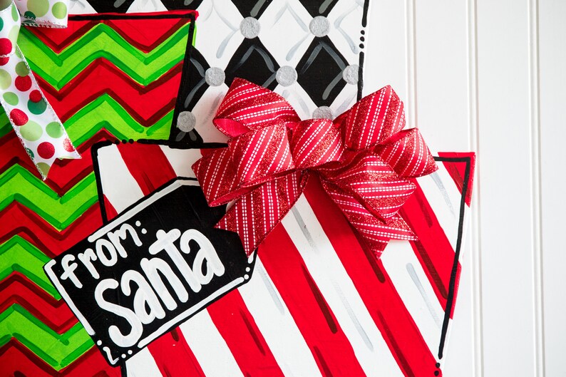 Stack of Presents Door Hanger Ho Ho Ho Door Hanger Santa - Etsy