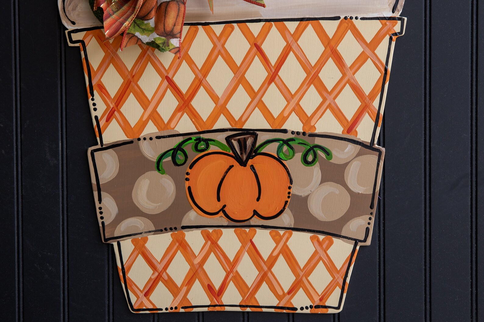 Pumpkin Spice Latte door hanger Thanksgiving door hanger | Etsy