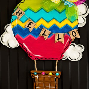 Hot air balloon door hanger summer door hanger summertime | Etsy
