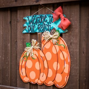 Welcome Pumpkin Door Hanger Thanksgiving Door Hanger Autumn - Etsy