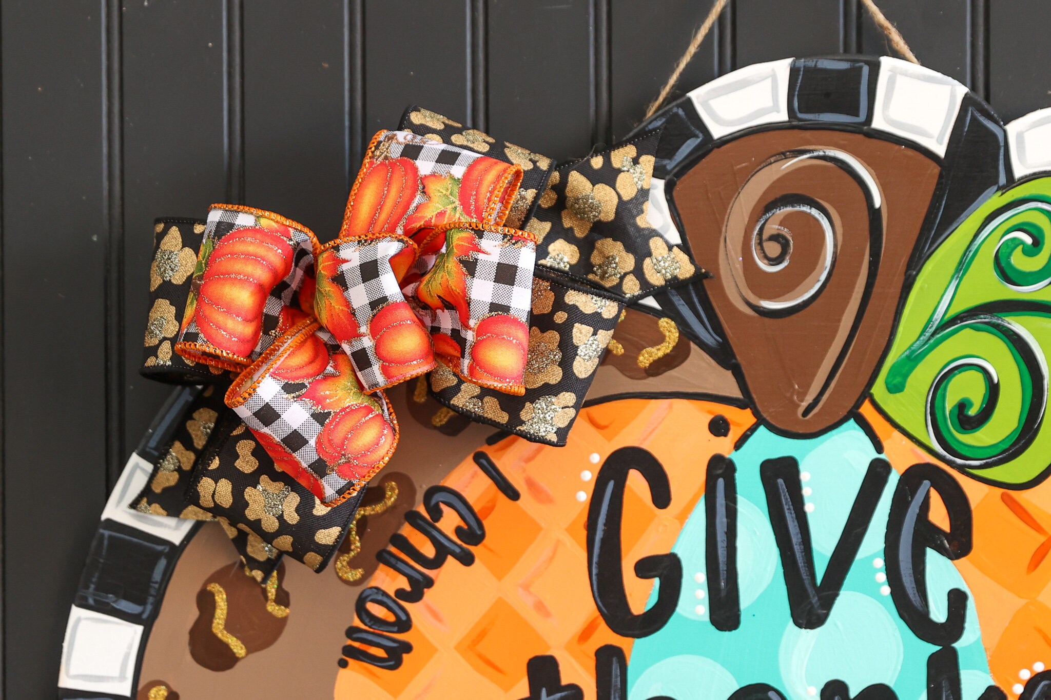 Pumpkin Door Hanger Thanksgiving door hanger autumn door | Etsy