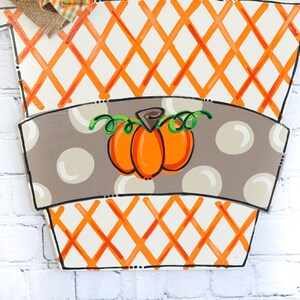 Pumpkin Spice Latte Door Hanger, Thanksgiving Door Hanger, Autumn Door ...