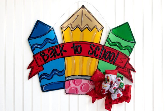 Back to School Door Hanger Pencil Door Hanger Teacher Gift - Etsy