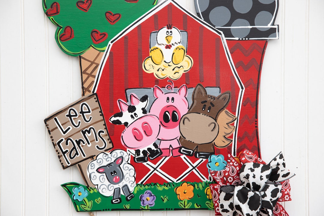 Barn Door Hanger, Farm Animal Door Hanger, Farm Animal Decor, Farm ...