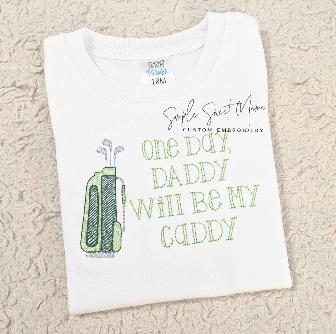Daddy Caddy Golf Masters PGA Embroidery T-shirt/bubble/romper - Etsy