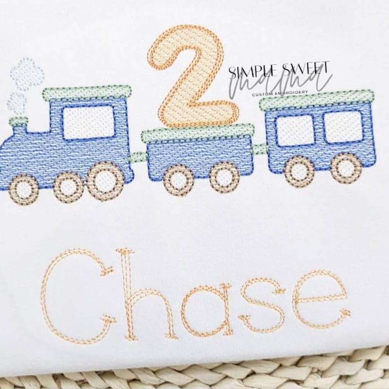 Train Embroidery Design - Etsy