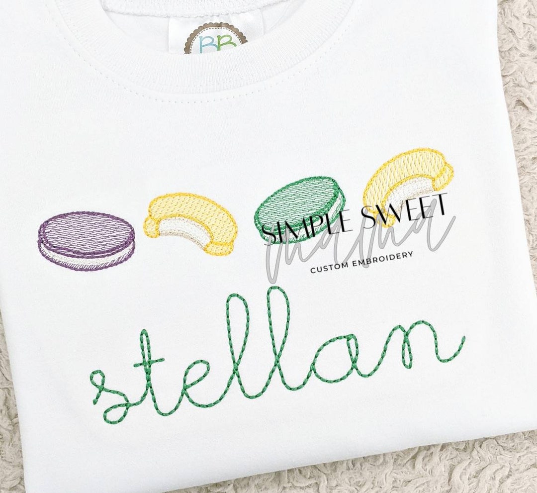 Mardi Gras Moonpie Monogrammed Embroidery T-shirt/bubble/romper - Etsy