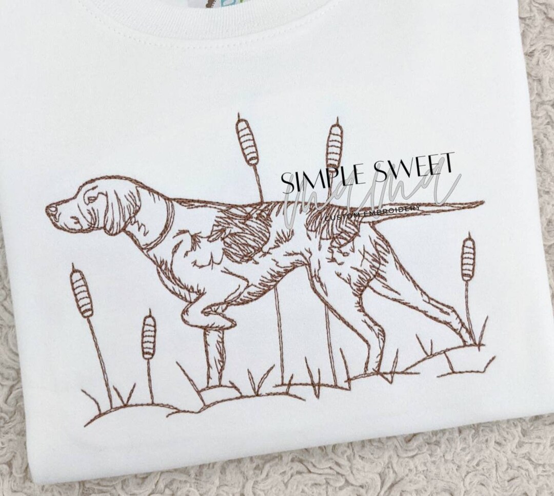 Hunting Dog Monogrammed Embroidery T-shirt/bubble/romper - Etsy