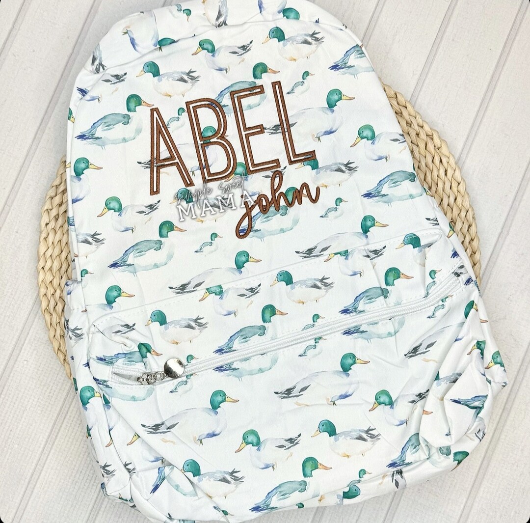Monogram Wipeable Nylon Mallard Duck Backpack - Etsy