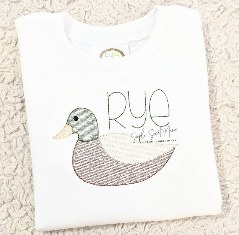 Mallard Duck Monogrammed Embroidery T-shirt/bubble/romper | Etsy
