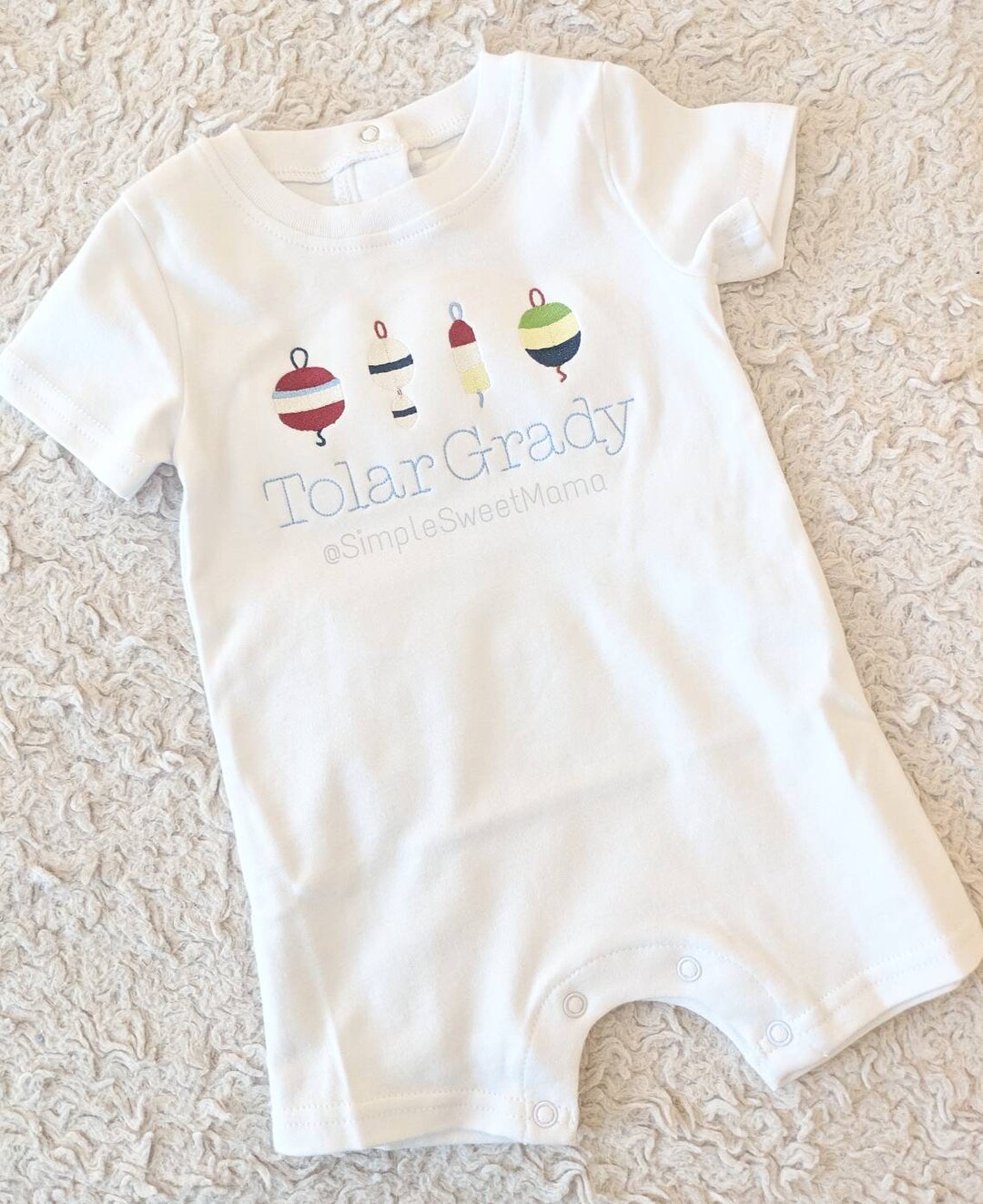 Nautical Buoy TBBC Match Monogrammed Embroidery T-shirt/bubble/romper ...