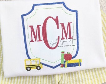 494 School Books Machine Embroidery Applique Design - Etsy