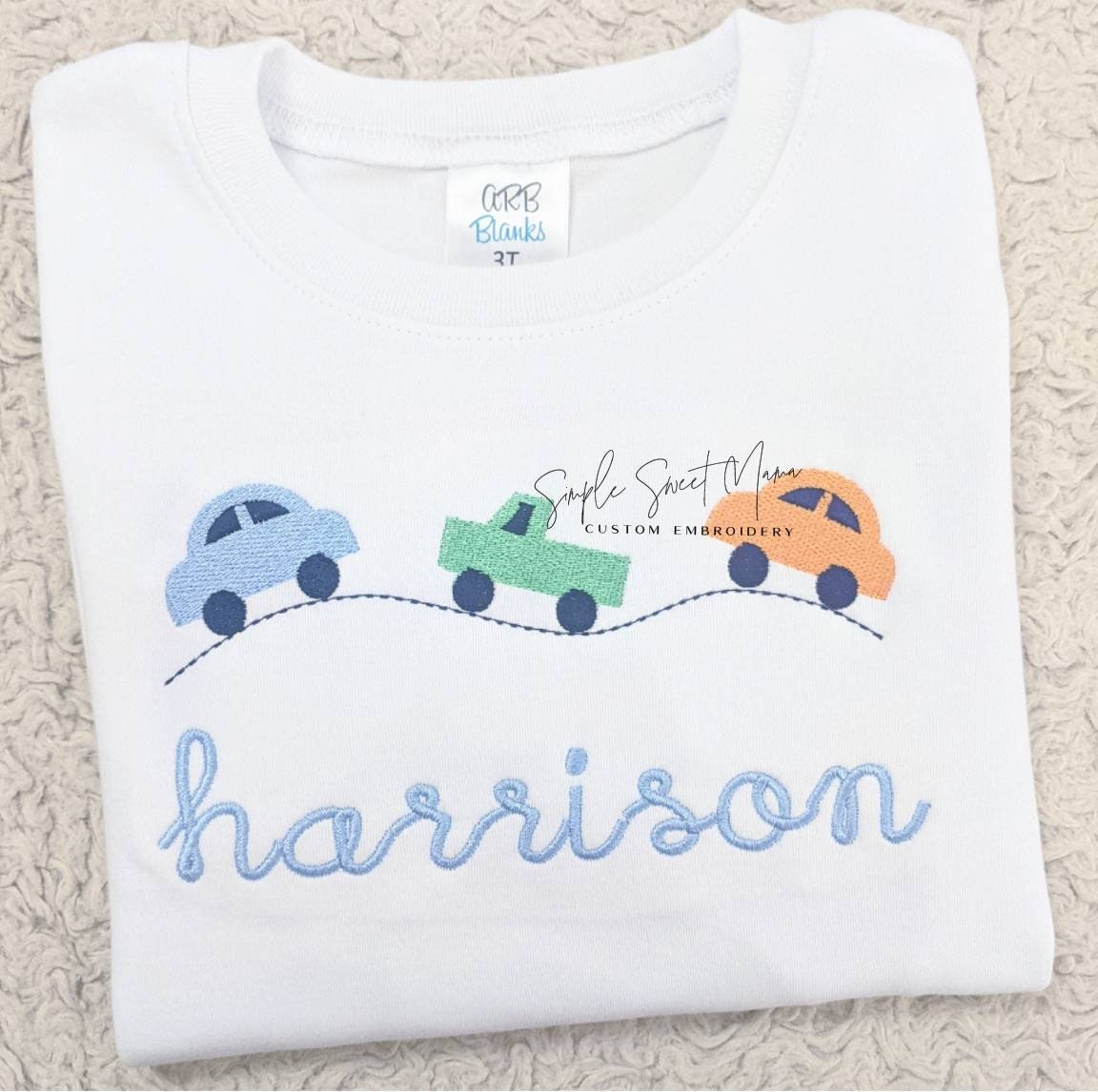 Cars Trucks Transportation Trio Monogrammed Embroidery - Etsy Hong Kong