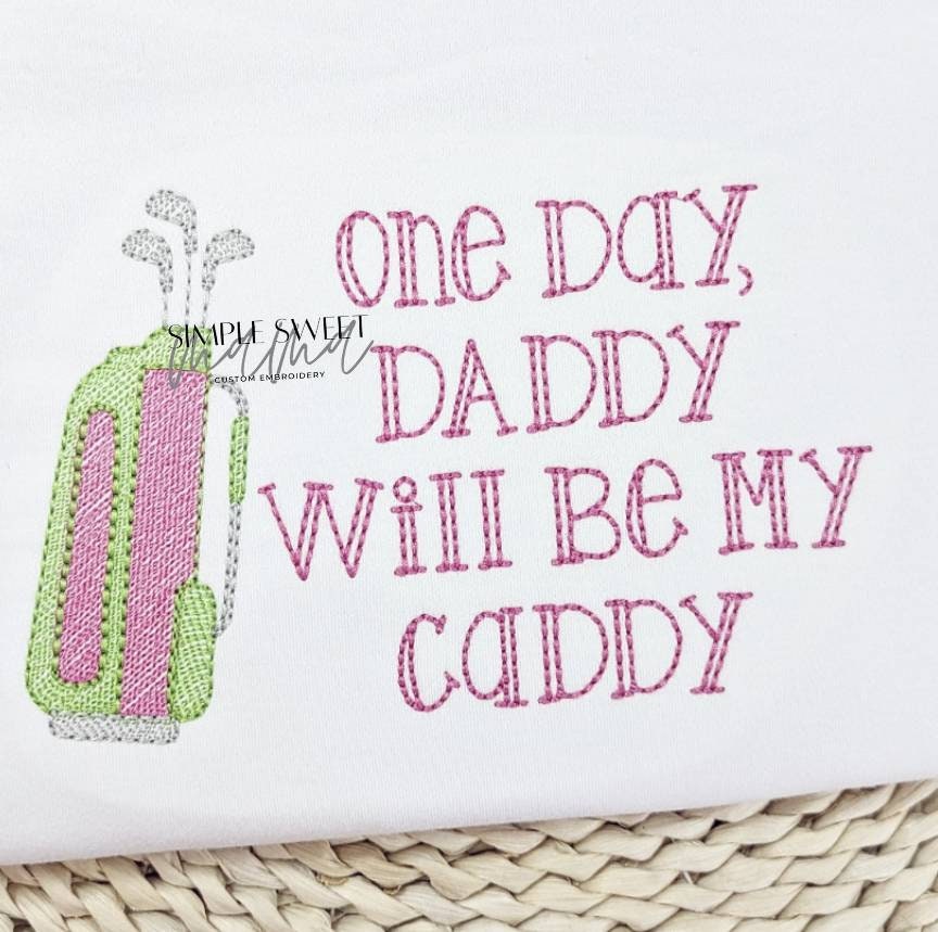 Daddy Caddy Golf Masters PGA Embroidery T-shirt/bubble/romper - Etsy