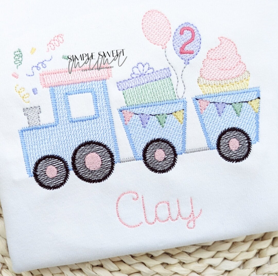 Birthday Choo Choo Train Monogrammed Embroidery T-shirt/bubble/romper ...