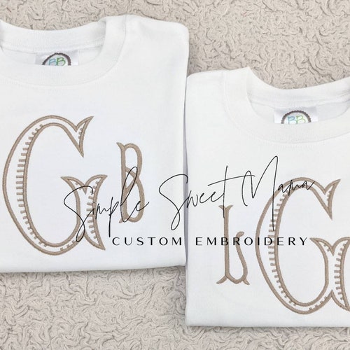 Bulldozer Classic Monogrammed Embroidery T-shirt/bubble/romper - Etsy