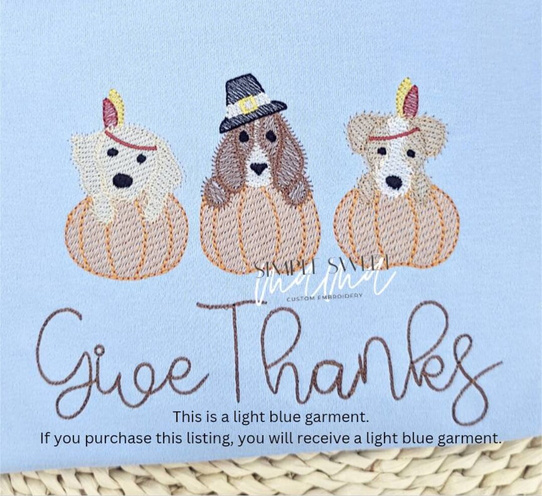 Thanksgiving Pups With Pumpkins Monogrammed Embroidery T-shirt/bubble ...