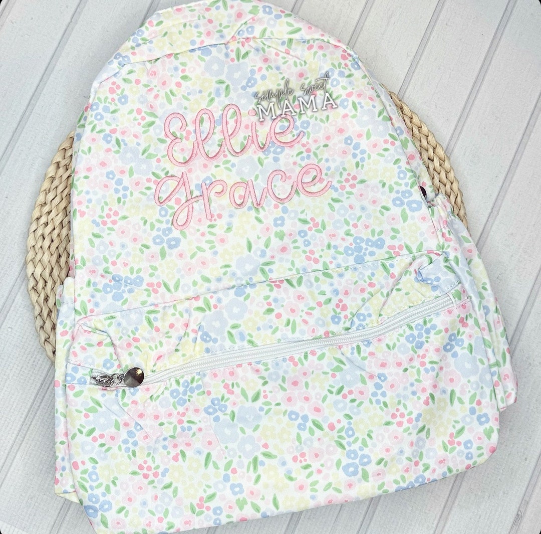 Girls Embroidered Wipeable Nylon Gingham Backpack - Etsy