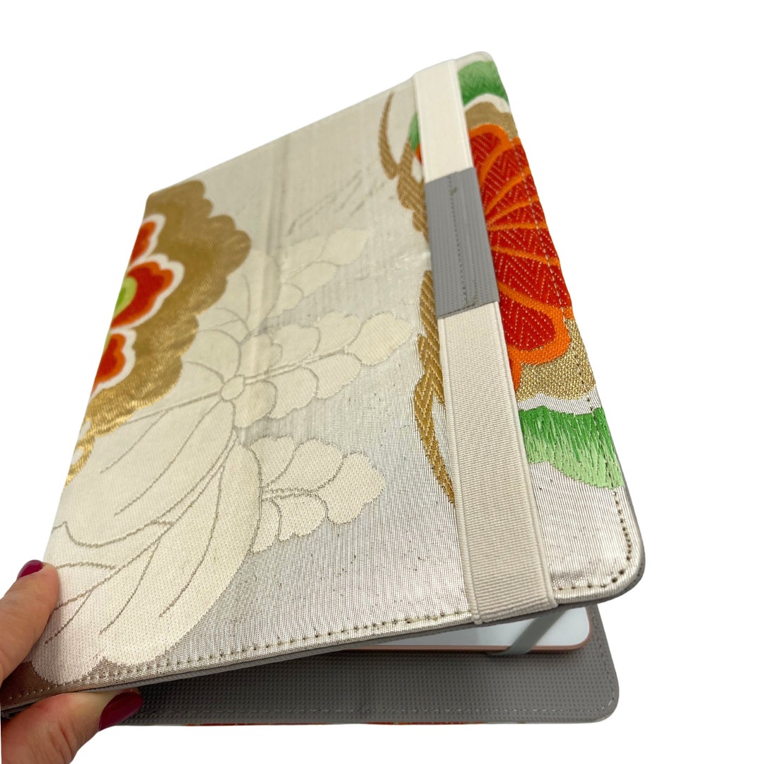 Tablet Cover Japanese Obi Fabric – Handmade Tech Sleeve in Gold, Red ...