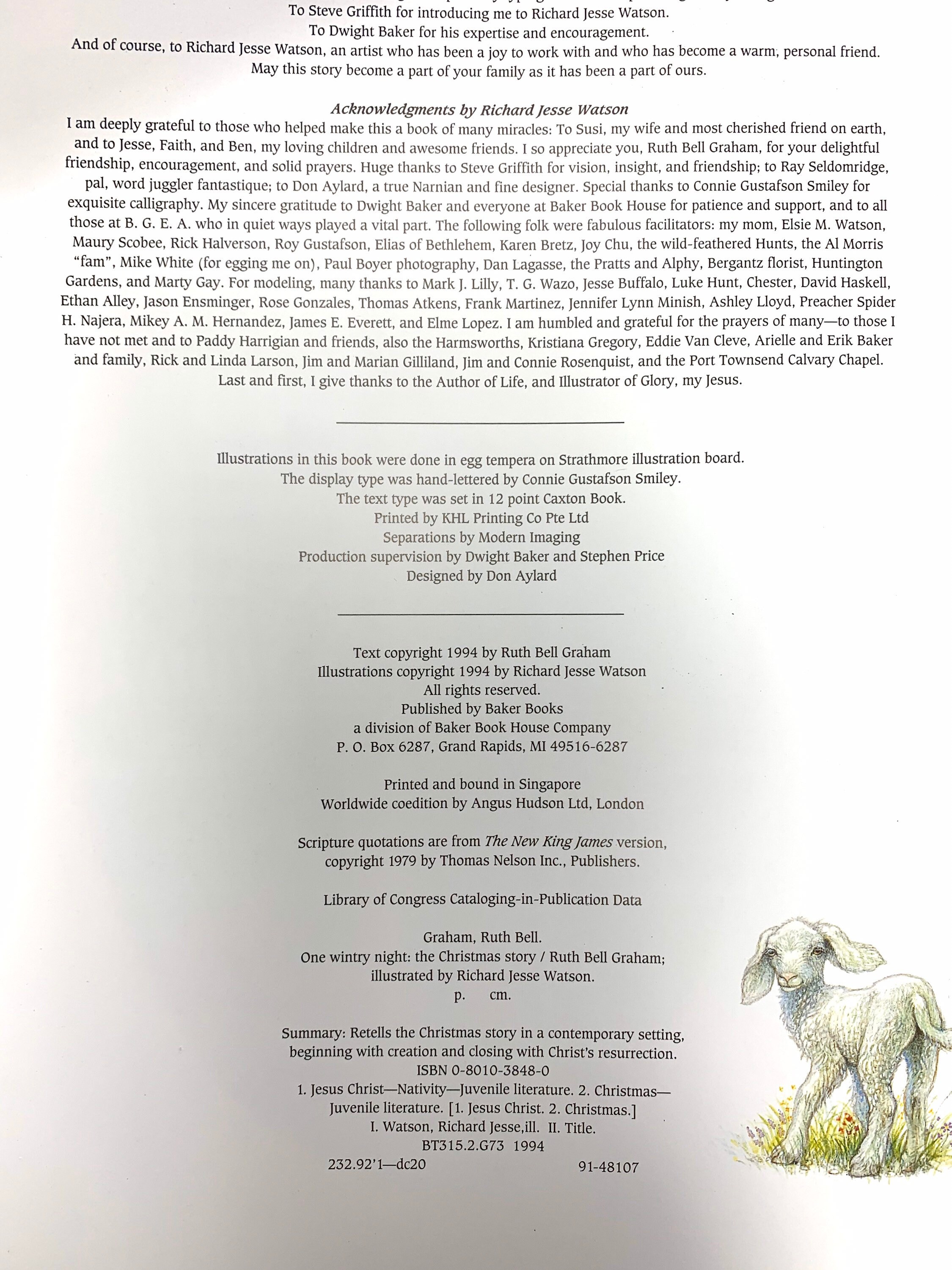 One Wintry Night~Ruth Bell Graham~1994~Free Shipping