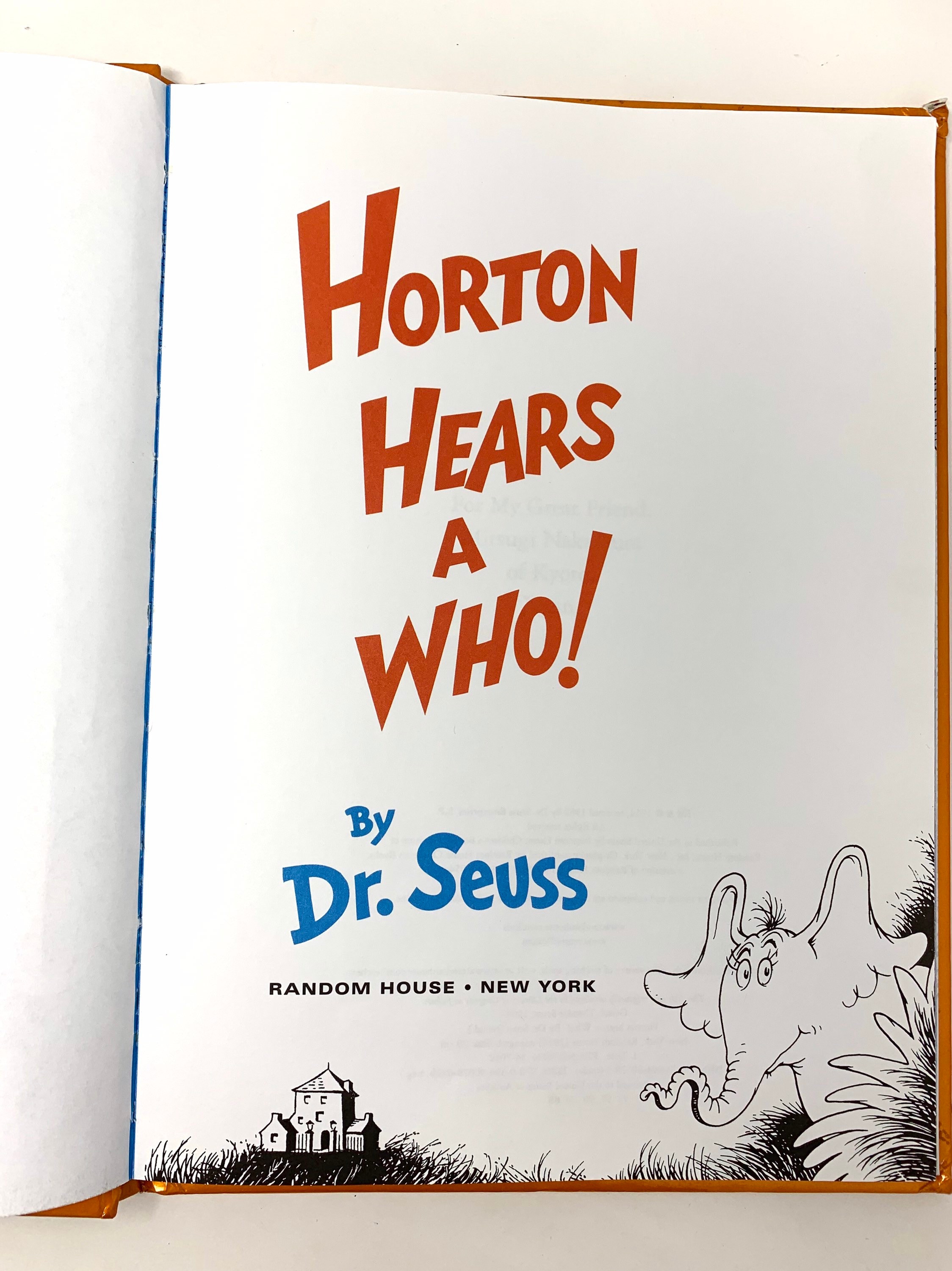 Horton Hears A Who~Party Edition~Dr. Seuss~Like New~1982~Free Shipping
