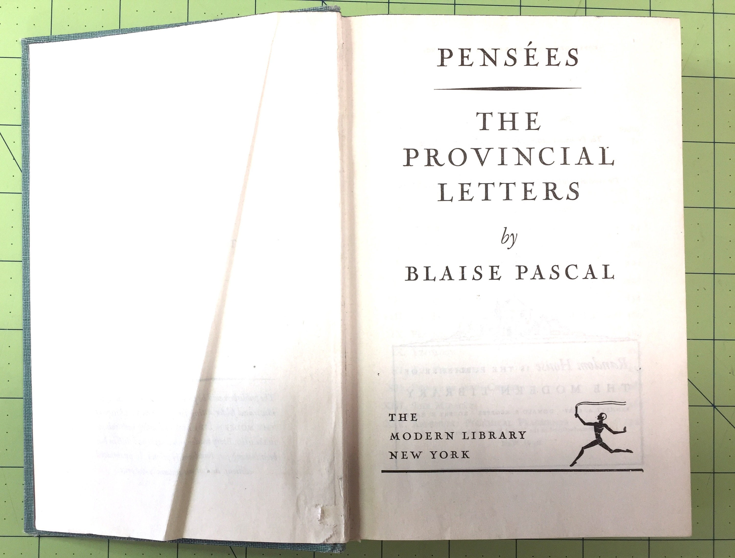 Pensees and The Provincial Letters by Blaise Pascal (1941) from the ...
