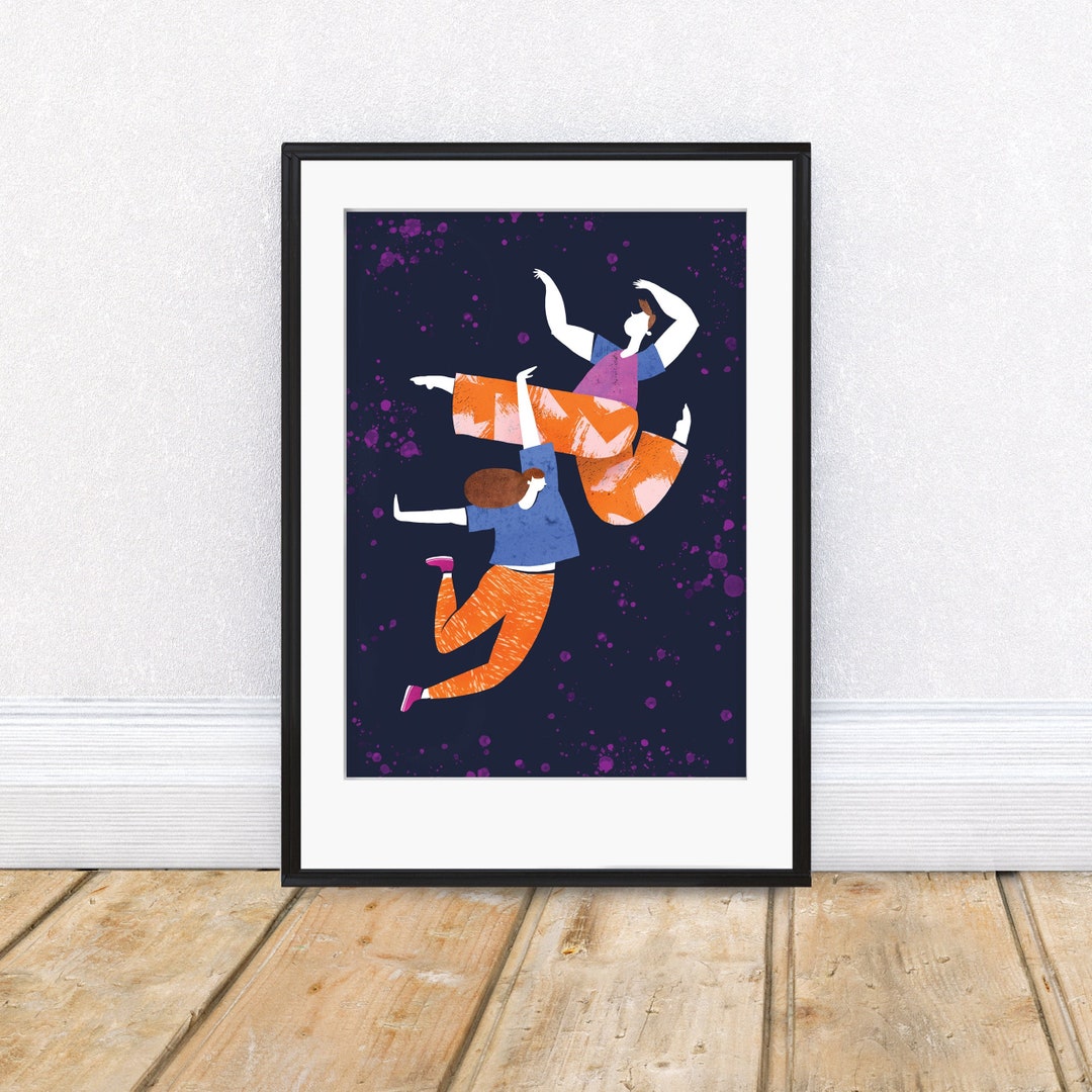 Break Prancing A4 Art Print, Illustrated Dancer Wall Art, Illustration ...