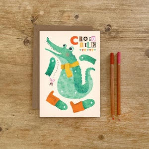 Crocodile Split Pin Puppet A5 Greeting Card / Children's Cut Out ...