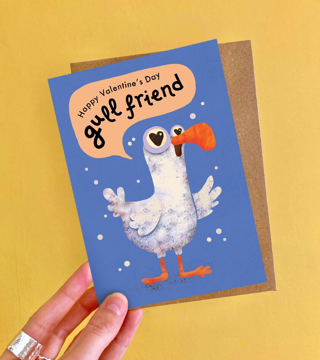Gull Friend Greeting Card - Funny Sea Gull Valentine's Day Card - Cute ...