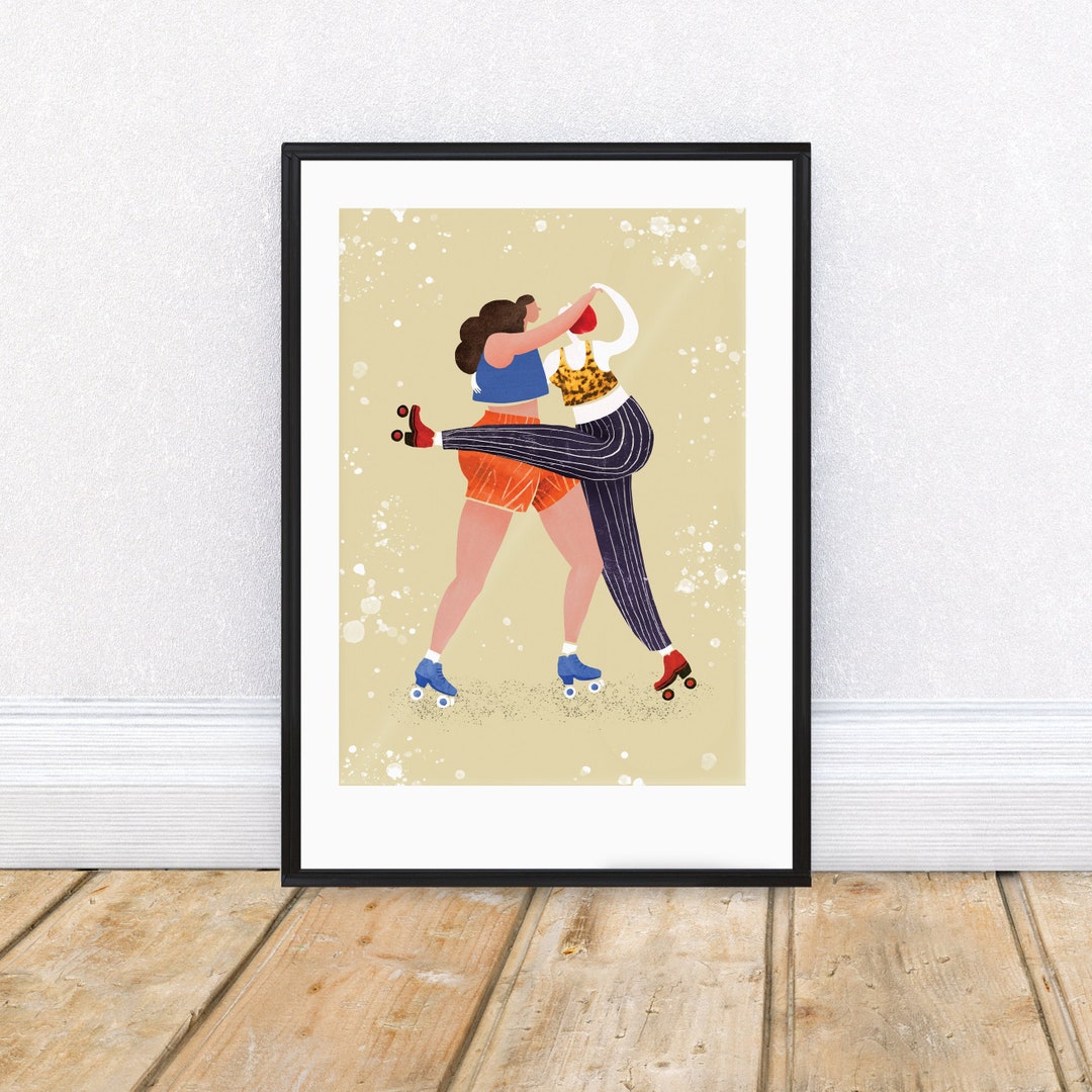 Roller Shapes A4 Art Print, Illustrated Dancer Wall Art, Gift ...