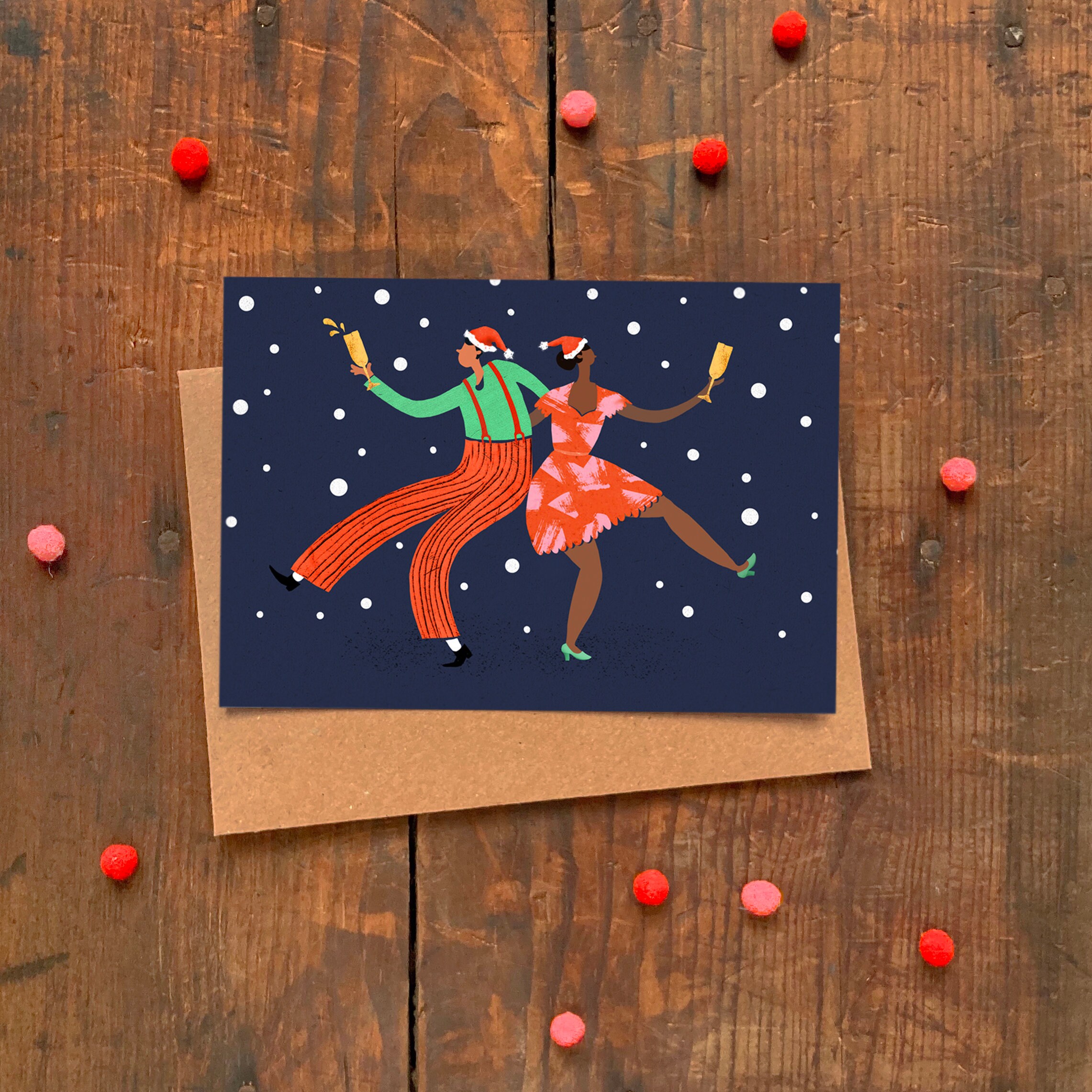 Pack of 8 Christmas Dance Cards / Multipack of Illustrated Party ...