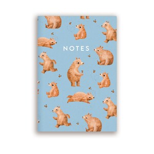 A5 Bear Notebook / Recycled Illustrated Plain Notepad / Notebook With ...