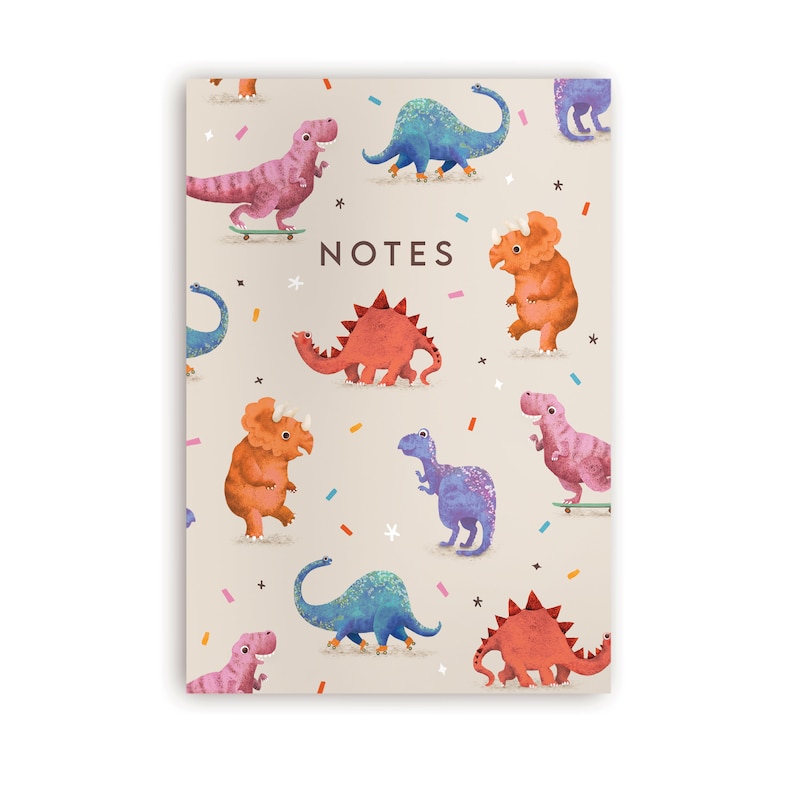 A5 Dinosaur Notebook / Recycled Plain Notepad for Notes and - Etsy