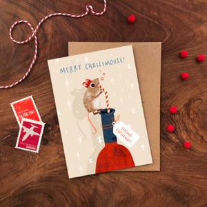 Pack of 8 Mouse Christmas Cards, Multipack of Mice Holiday Greeting ...