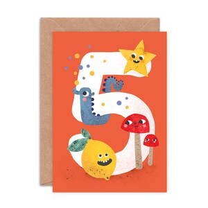 Age Five Crazy Critters Birthday Card / 5 Year Old Greeting - Etsy