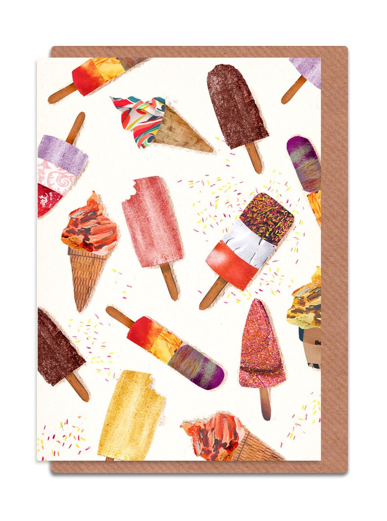 Ice Lollie Greetings Card / Plastic Free Ice Cream Birthday - Etsy UK
