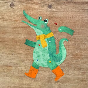 Crocodile Split Pin Puppet A5 Greeting Card / Children's Cut Out ...