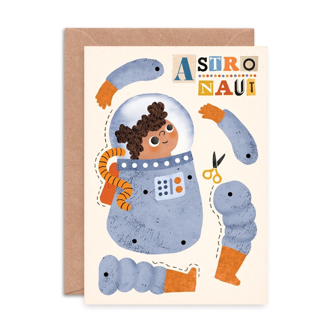 Astronaut Birthday Card: Split Pin Puppet Craft Activity for Kids - Etsy