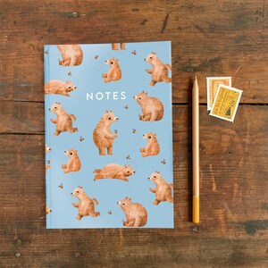A5 Bear Notebook | Illustrated Children's Plain Notebook With Recycled ...