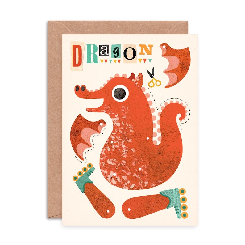 Dragon Birthday Card | Illustrated Split Pin Puppet Craft Activity for ...