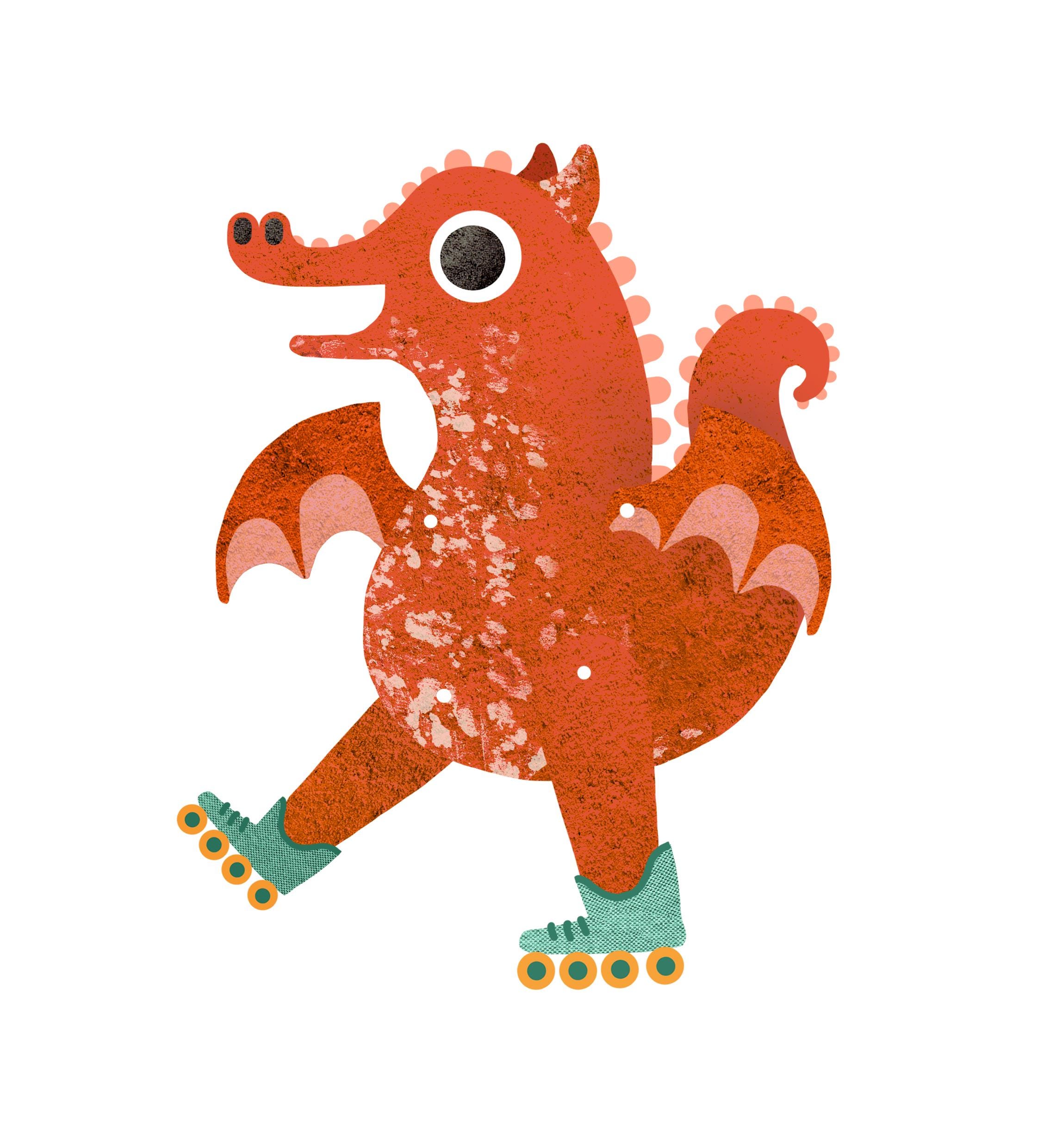 Dragon Birthday Card / Split Pin Puppet A5 Greeting Card / Children's ...