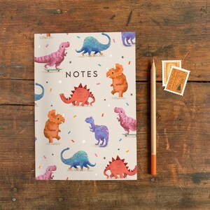 A5 Dinosaur Notebook / Recycled Plain Notepad for Notes and Drawing ...
