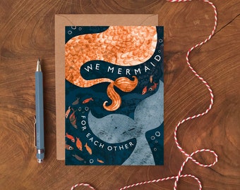 Mermaid for Each Other Greeting Card - Etsy