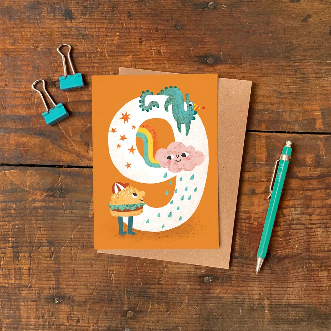 Tarjeta de cumpleaños de Crazy Critters para niños de 9 años / Tarjeta ...