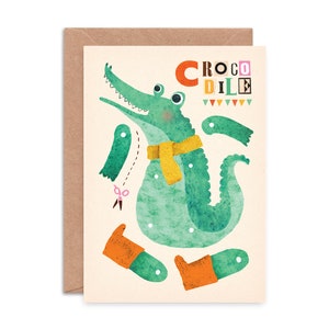 Crocodile Split Pin Puppet A5 Greeting Card / Children's Cut Out ...