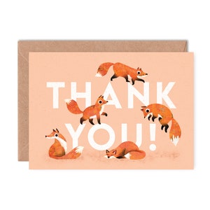 Fox Thank You A6 Card / Illustrated Animal Greetings Card / Thank You ...