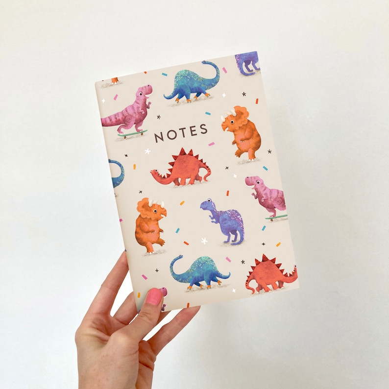 A5 Dinosaur Notebook / Recycled Plain Notepad for Notes and - Etsy