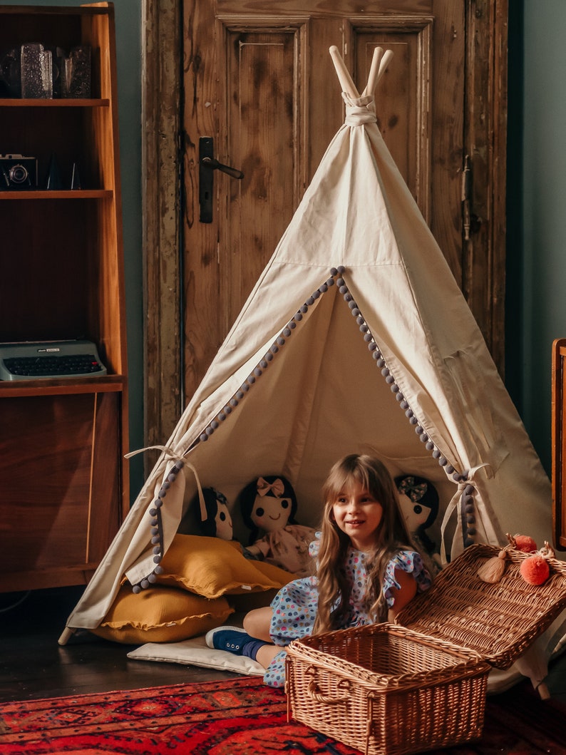Tipi set mit matte/ Beigezelt / Beige Kinder Tipi / Set Tipi | Etsy
