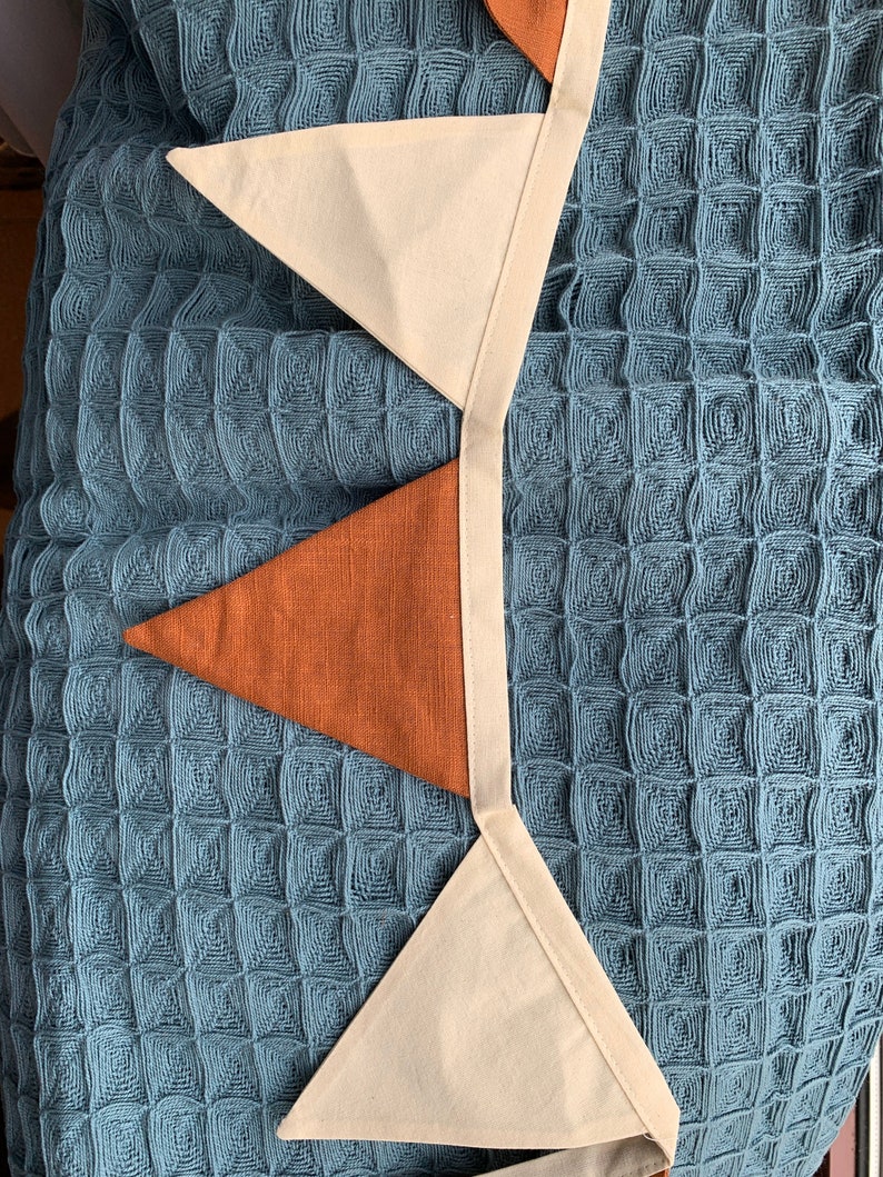 Caramel linen garland // the garland beige pennant necklace | Etsy